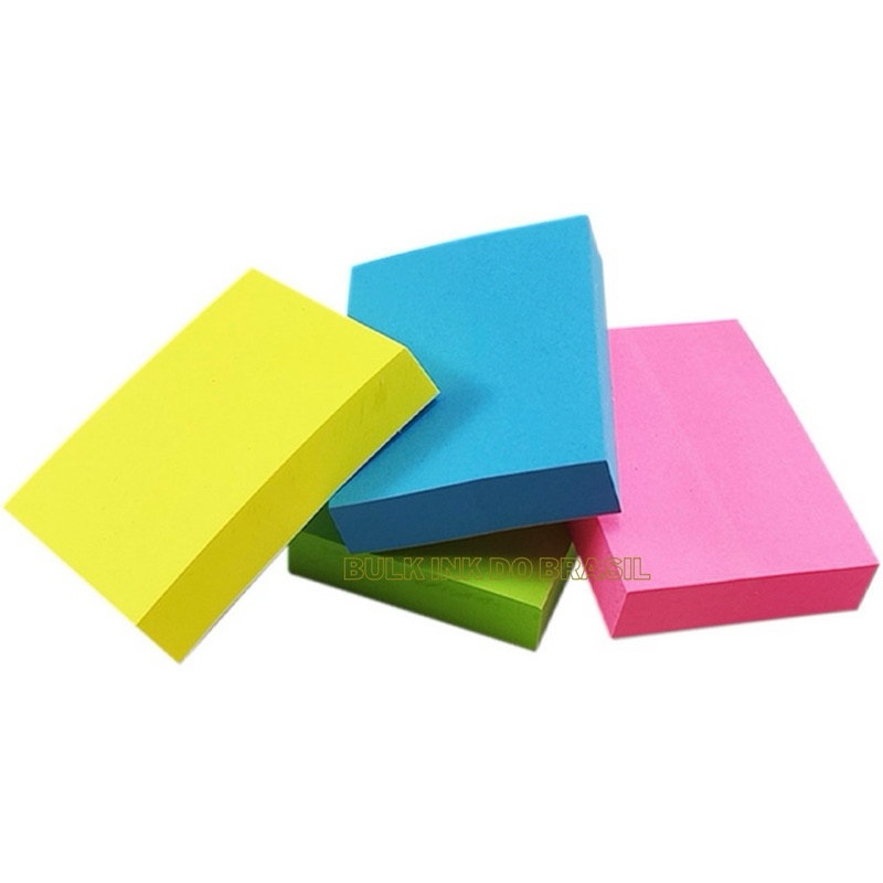 Bloco de Notas Papel Adesivo Anotações Colorido Neon 4 Cores ...