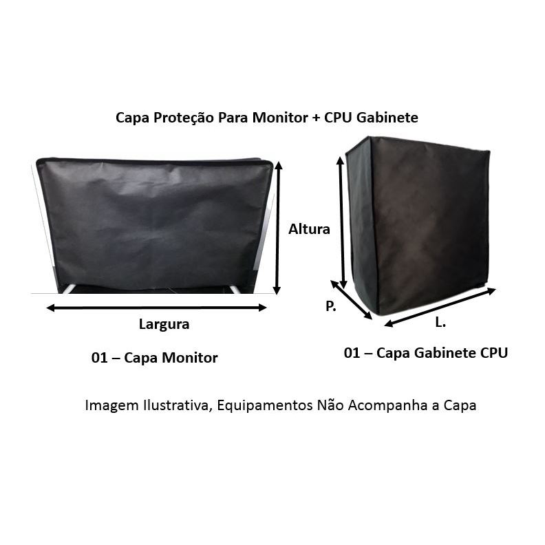 Kit 2 Capas de Proteção 1 Gabinete CPU + 1 Monitor Gamer Sob Medida em ...