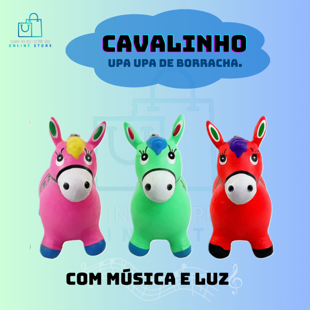Cavalinho Upa Upa Inflável de Borracha com Sons Divertidos | Shopee Brasil