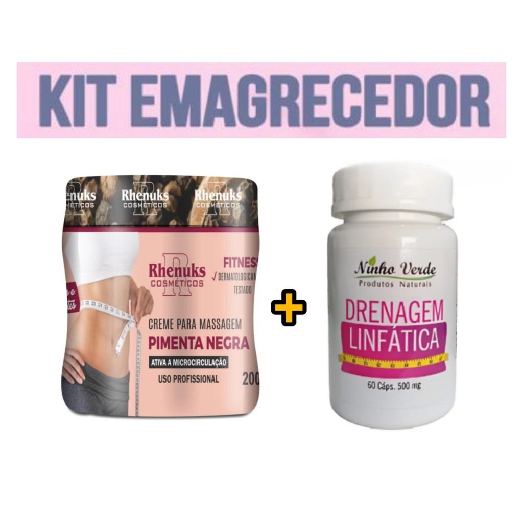 KIT 1- Gel Creme Redutor de Medidas 200g + 1 Drenagem 60 CAPS | Shopee ...