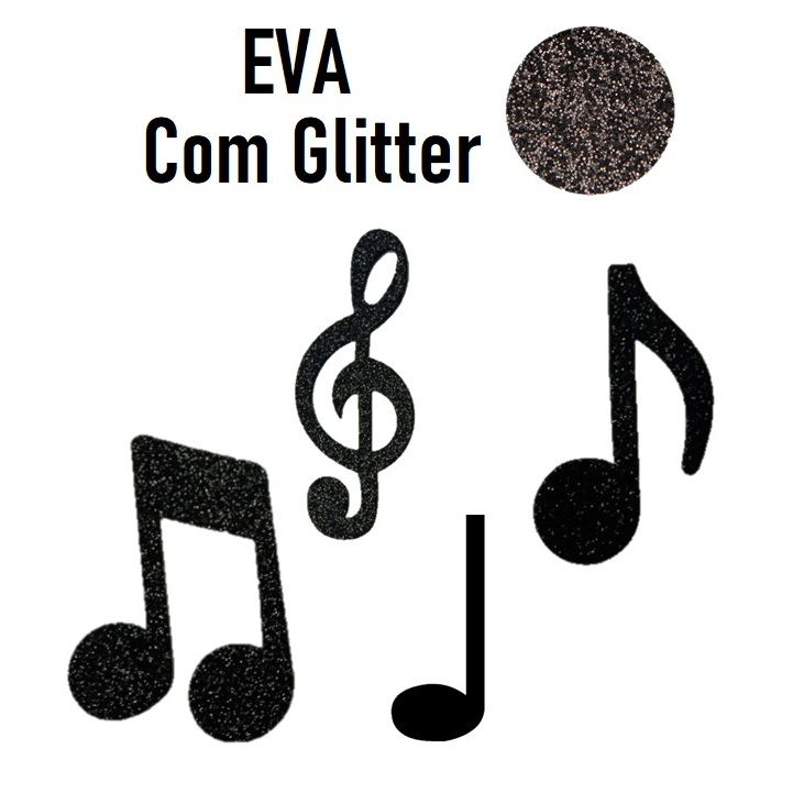 8 Notas Musical em EVA com Glitter - 13cm | Shopee Brasil
