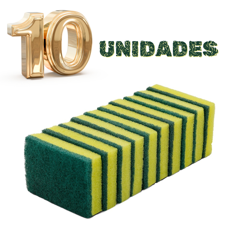 10 Buchas Esponja Multiuso Dupla Face Limpeza Lavar Louça Pequena ...