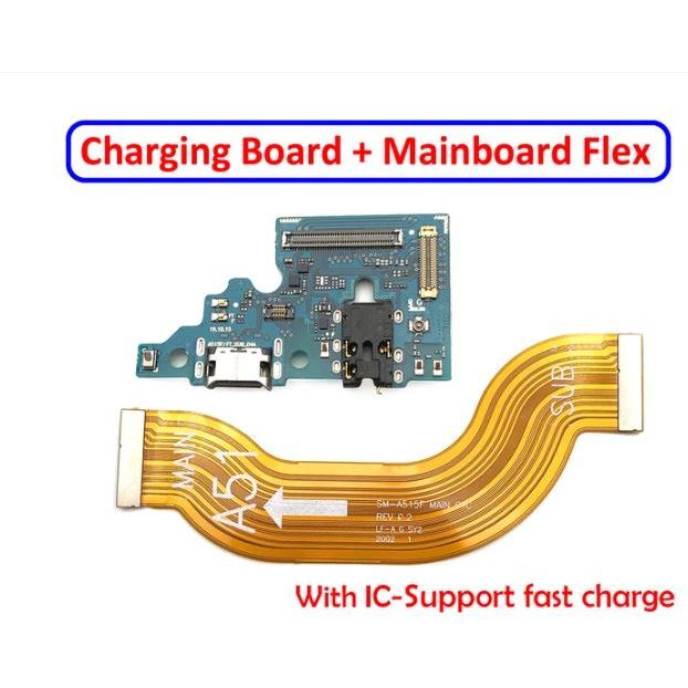 Flex Sub Placa Mãe Main Lcd +Placa Conector De Carga Usb Compatível A51 ...