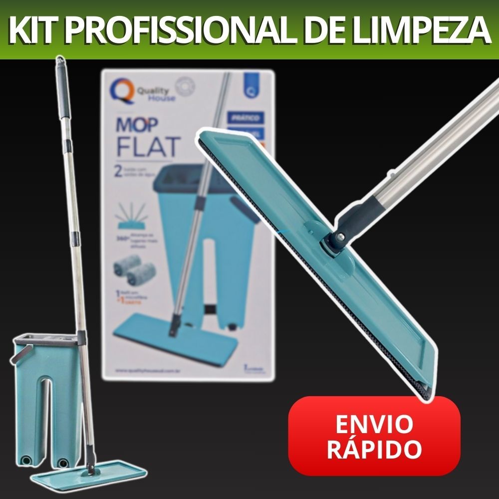 Mop Flap Rodo com Cabo, Esponja e Balde Duplo | Shopee Brasil