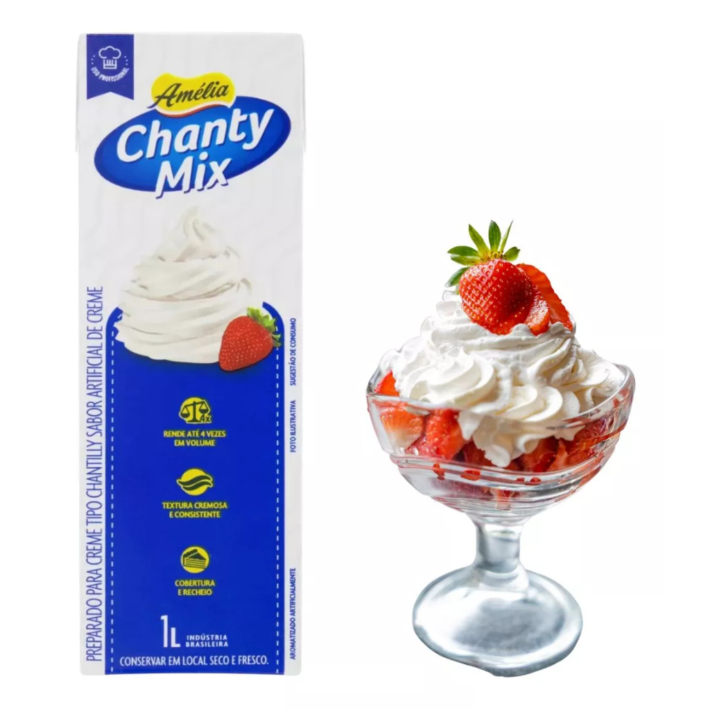 Chantilly Creme Amélia Chanty Mix Caixa 1l | Shopee Brasil