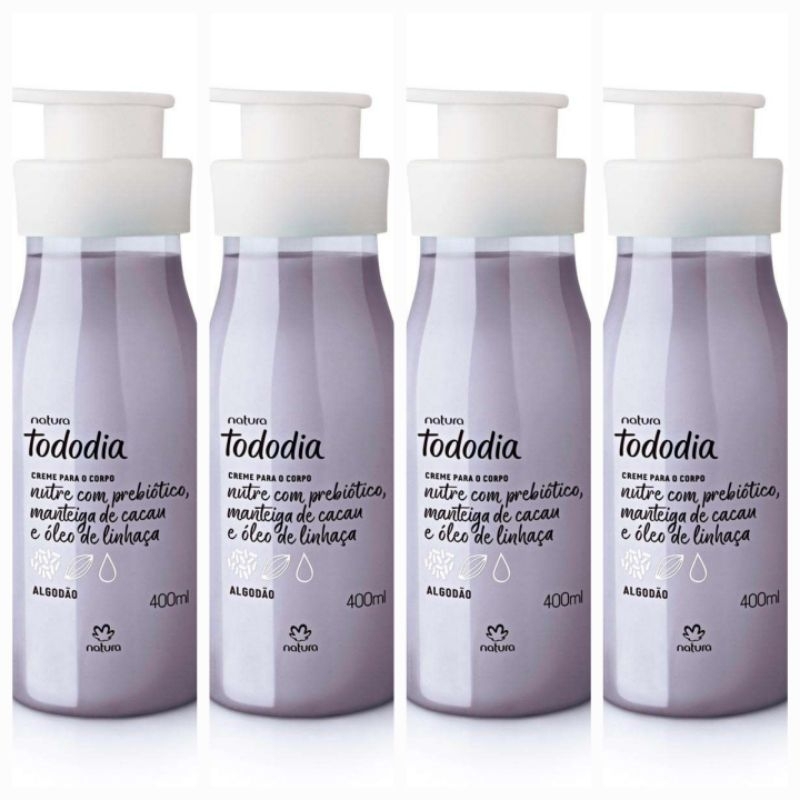 kit 4 Creme Nutritivo Desodorante para o Corpo Algodão Tododia - 400ml | Shopee Brasil