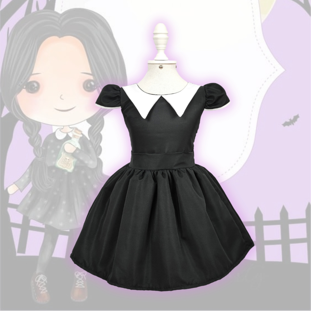 fantasia wandinha infantil, roupa da vandinha vestido | Shopee Brasil