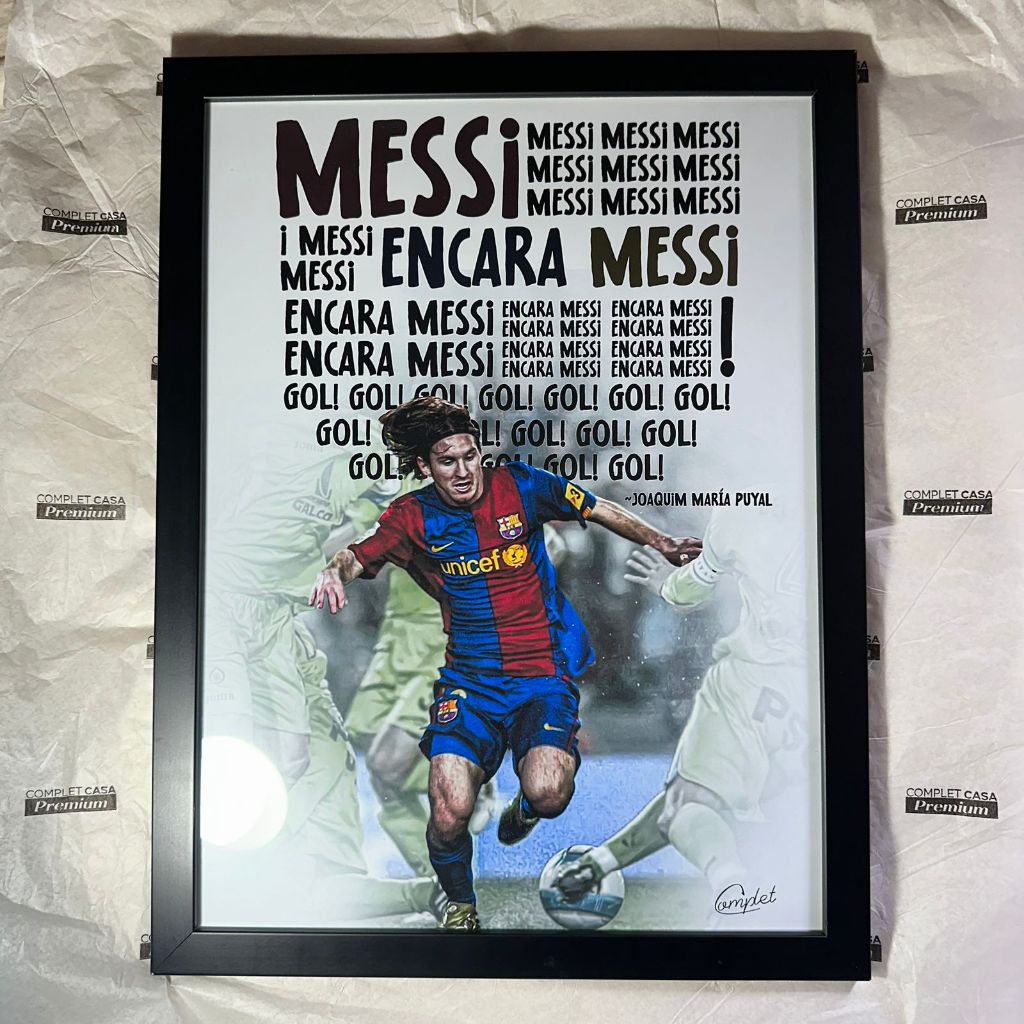Quadro Encara Messi Narração Histórica Moldura Com Vidro | Shopee Brasil