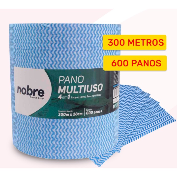 Pano Multiuso Azul (ROLO) Tipo Perflex c/600 panos 300m x 28cm Nobre ...