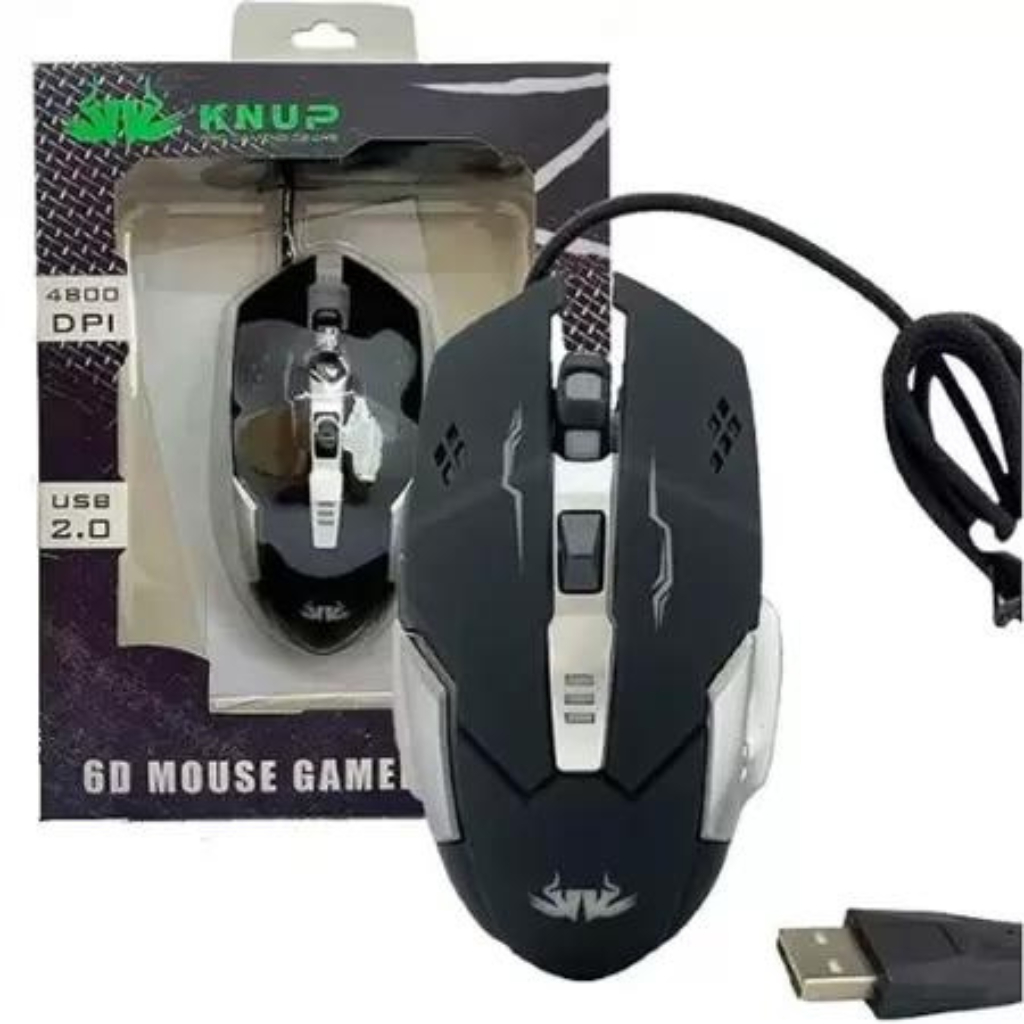 Mouse Gamer Knup KP-MU004 Gaming 800 até 4800DPI Com Led USB | Shopee Brasil