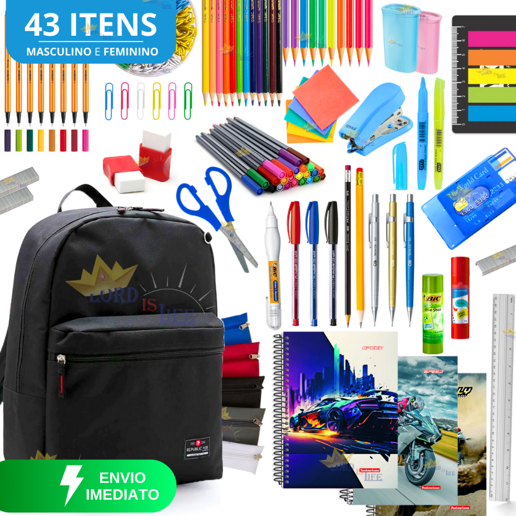 Kit Material Escolar Completo Mochila Escolar Material Estojo Escolar ...