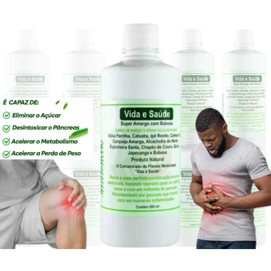 Composto De Ervas Amargas Super Amargo Vida E Saúde 500ml | Shopee Brasil