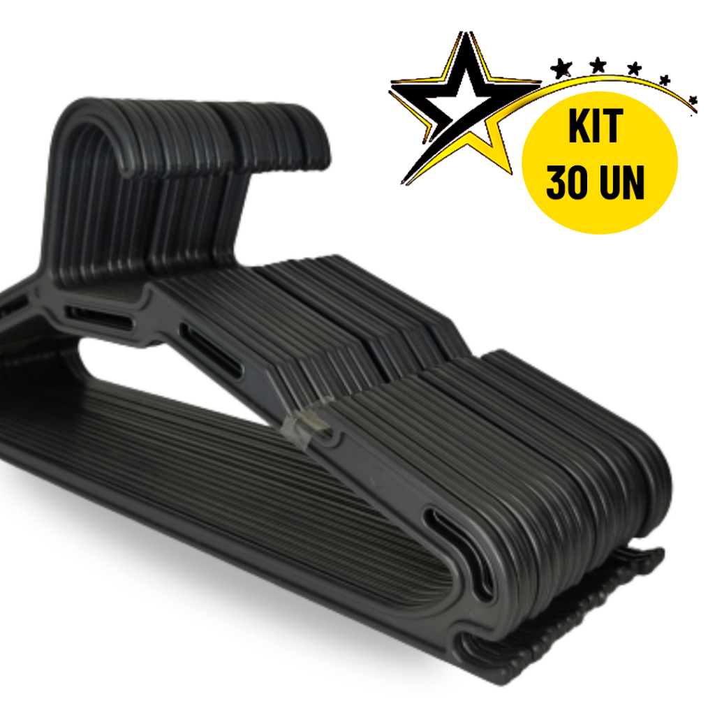 KIT 30 CABIDES SLIM GUARDA ROUPAS ORGANIZADOR DE ROUPA CABIDE | Shopee ...