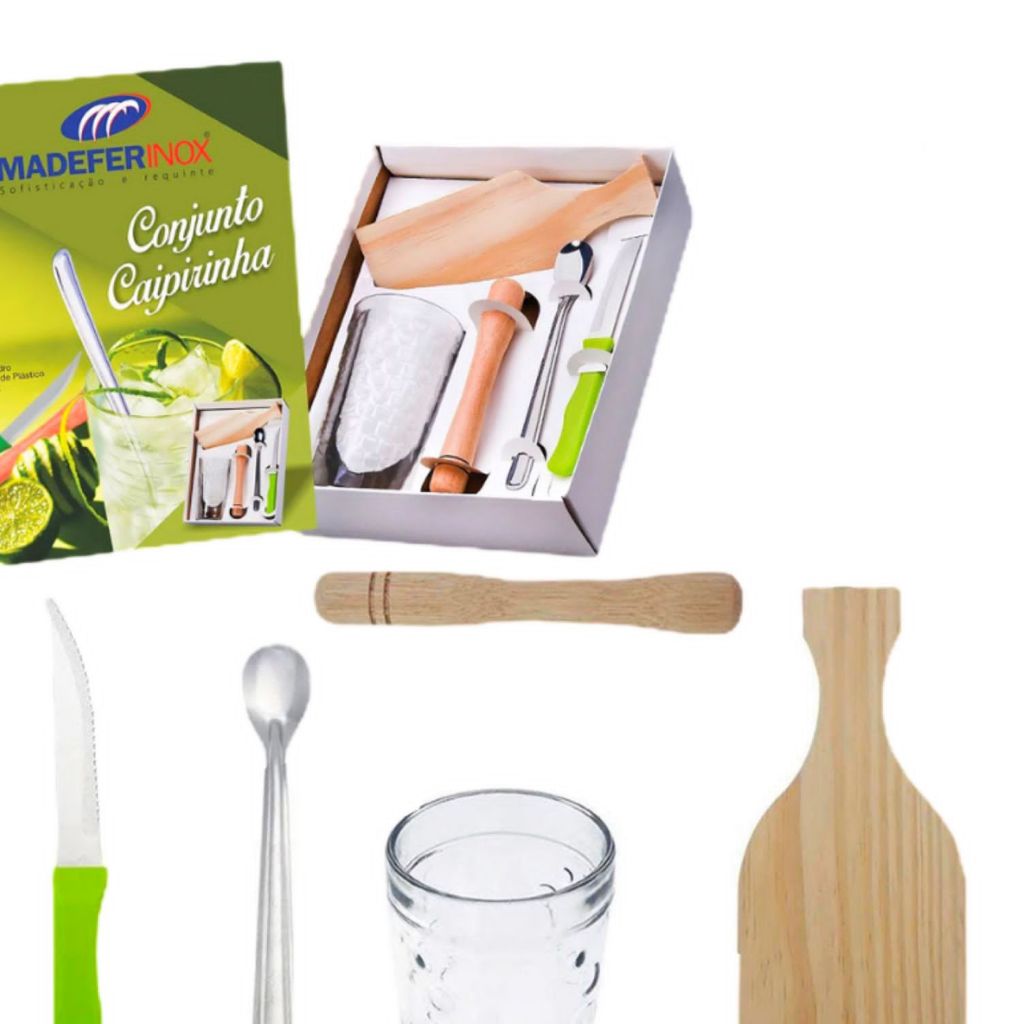 Kit drink caipirinha conjunto com 5 peças utilidades alta qualidade ...