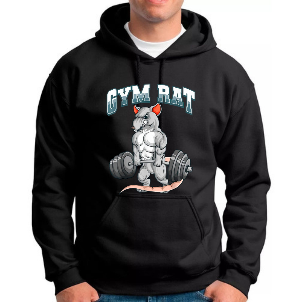 Moletom Canguru Gym Rat Academia Treino Maromba Fitness Rato De ...