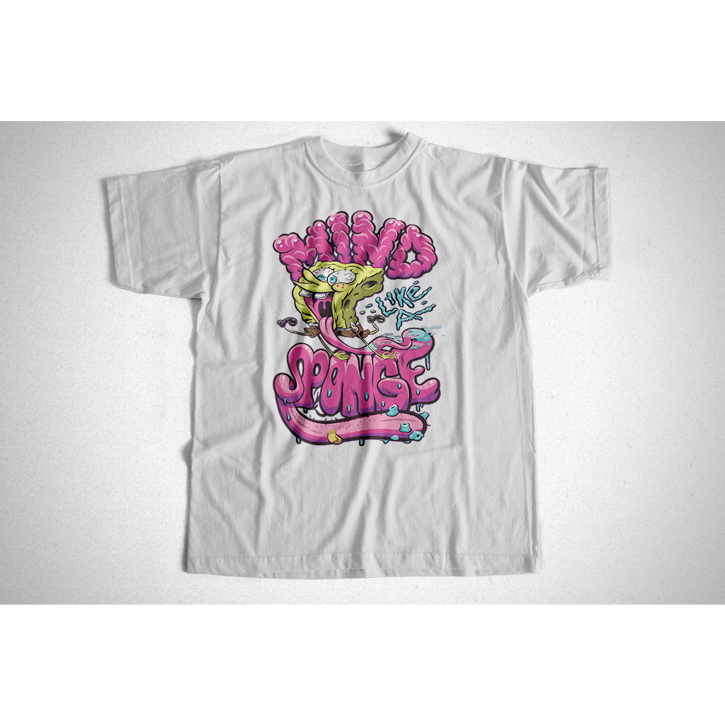 Camisa Mind a Like a Sponge Bobe Esponja Streetwear Camiseta Unissex ...