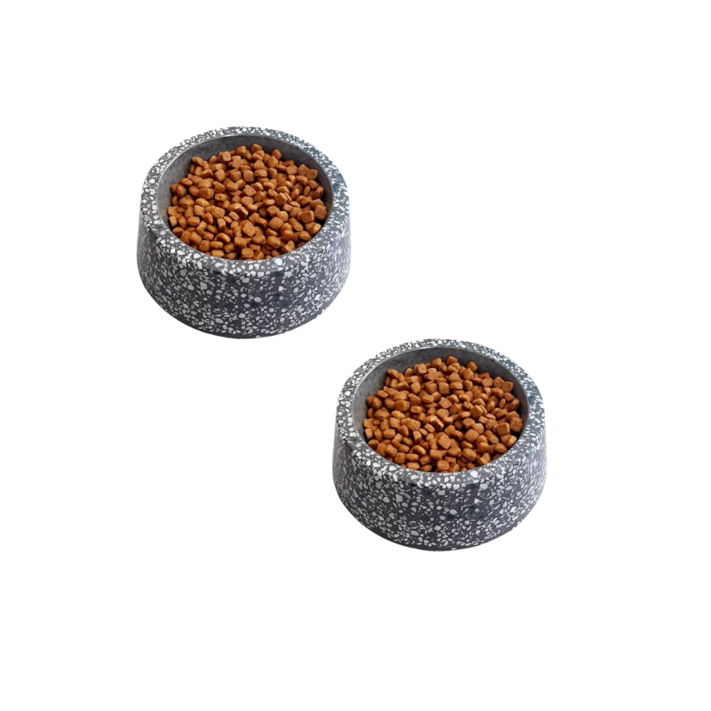 Kit 2 Pote Pesado Granitina Comedouro Até300GM/300ML cinza Premium Para ...