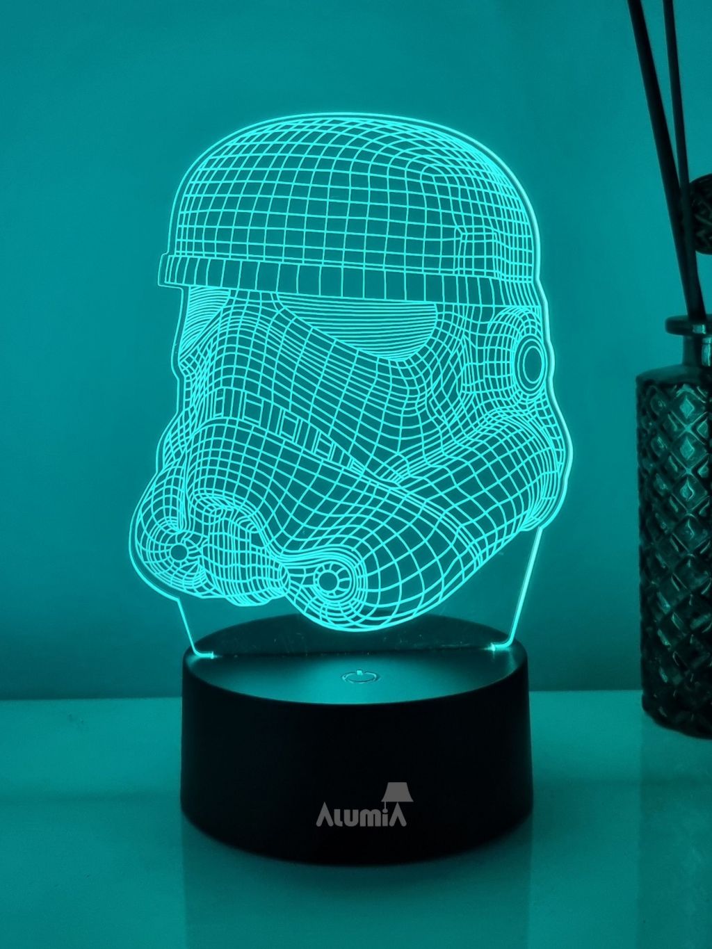 Abajur Luminária Decorativa Stormtrooper Star Wars Para Presente Com Controle Remoto LED Efeito ...