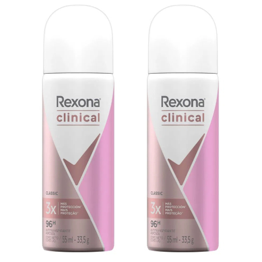 Desodorante Aerosol Rexona Clinical Classic 55mL *2 Unidades* | Shopee ...