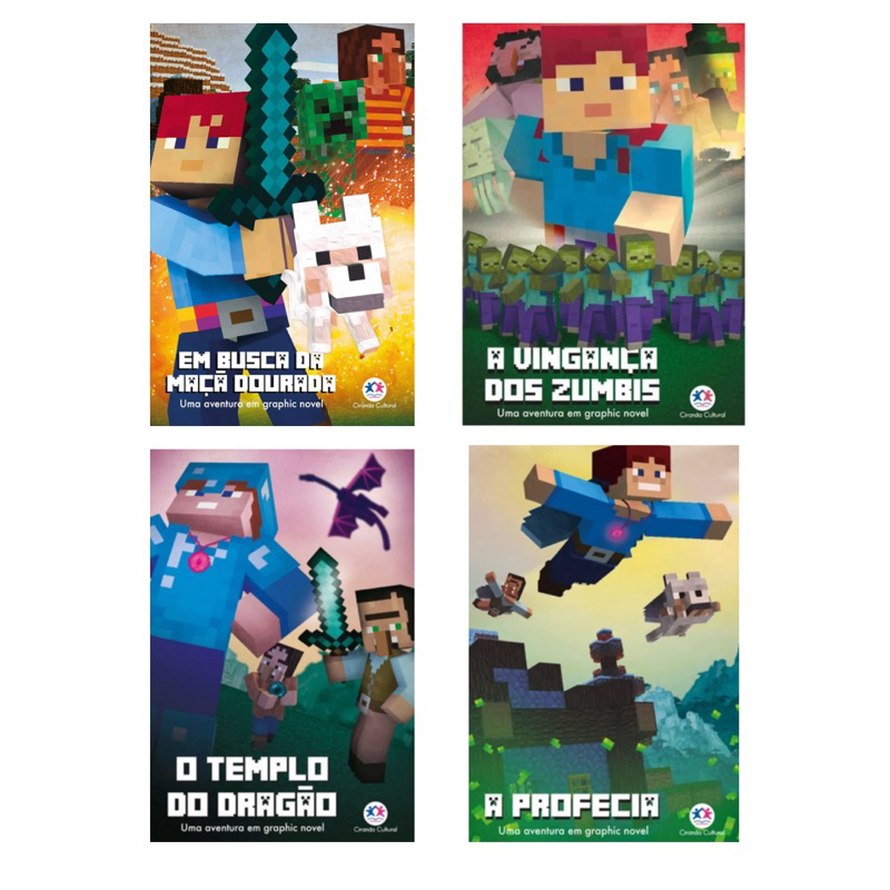 Kit Minecraft 4 livros - Em busca da Maça Dourada + A Vingança dos ...
