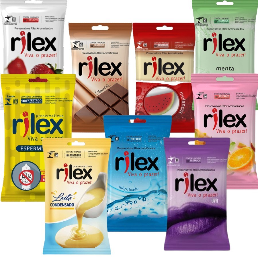 Preservativo Camisinha Rilex Mix de Sabores Pacote - 5x3 - 15 unidades ...