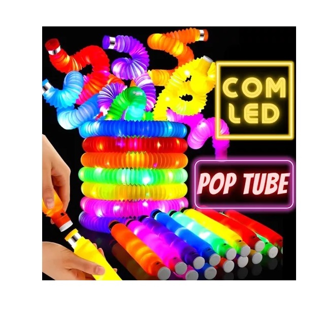 Pop Tube Led Luminoso Grande Brinquedo Sensorial Crianças | Shopee Brasil