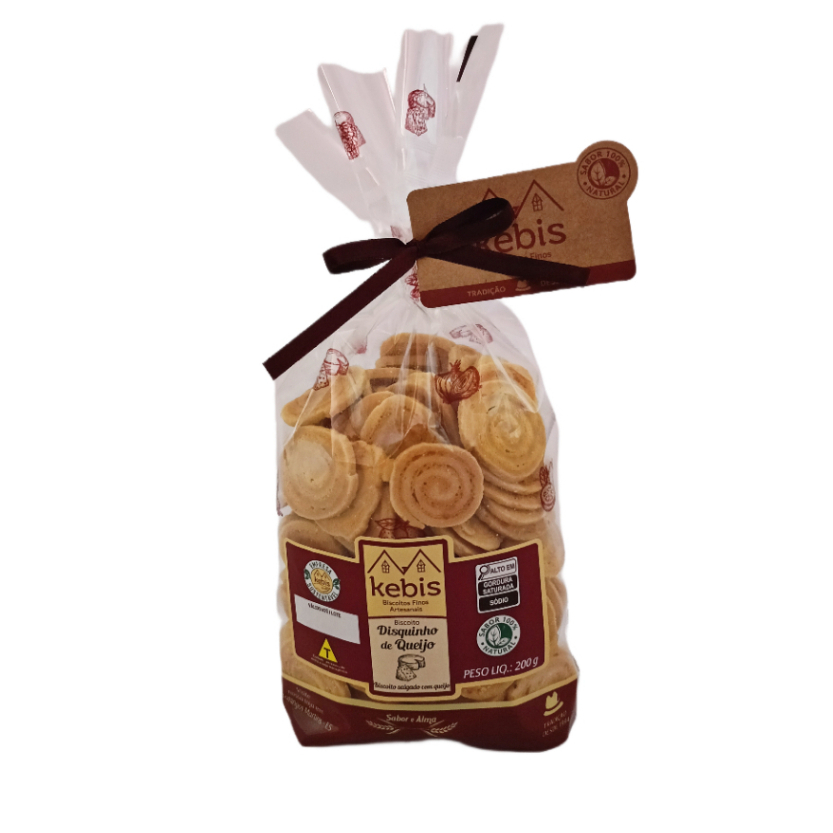 Biscoito Caseiro Disquinho de Queijo Natural 200g Kebis | Shopee Brasil