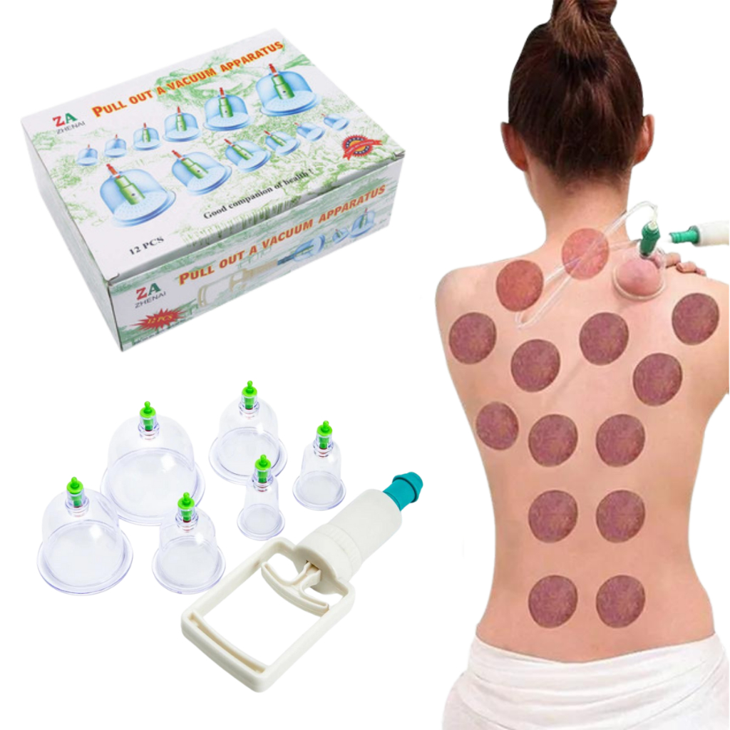 Kit 12 Ventosas Com Bomba Copo Massageador Para Massagem De Sucção ...
