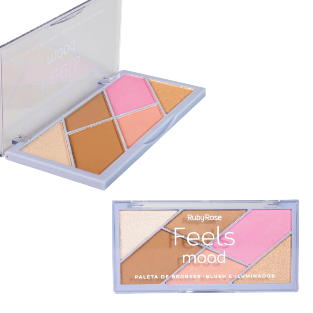 Paleta Bronzer, Blush e Iluminador Feels Mood by Ruby Rose | Shopee Brasil