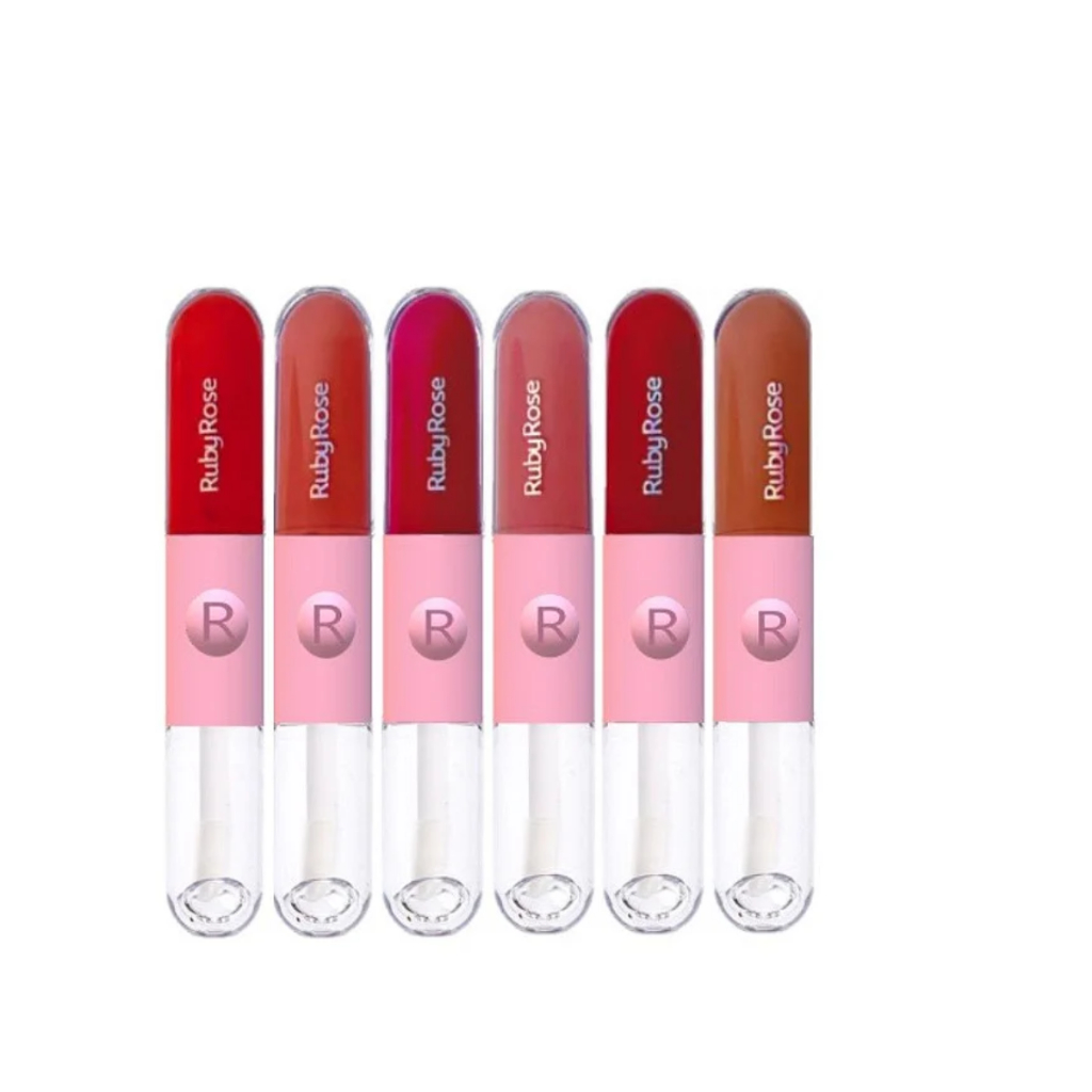 Batom E Gloss Liquido Duo Ruby Rose G1 Kit C\6 Un | Shopee Brasil