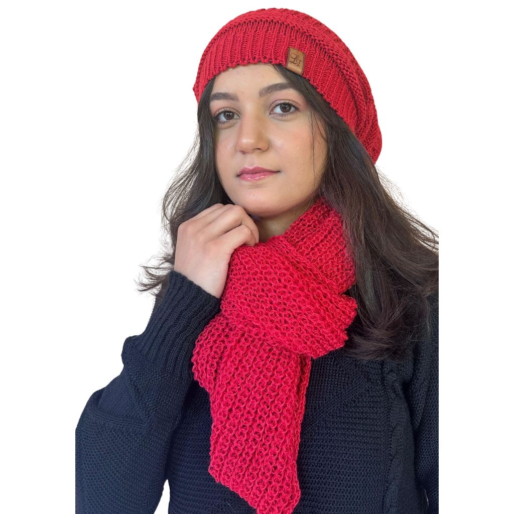 Kit Touca E Cachecol Tricot Inverno | Shopee Brasil