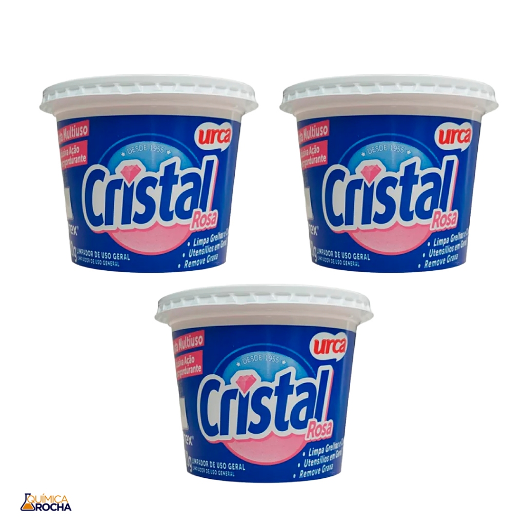Kit 3 Pastas Cristal Rosa Urca 500g Gtex Limpa Grelhas Remove Graxa ...