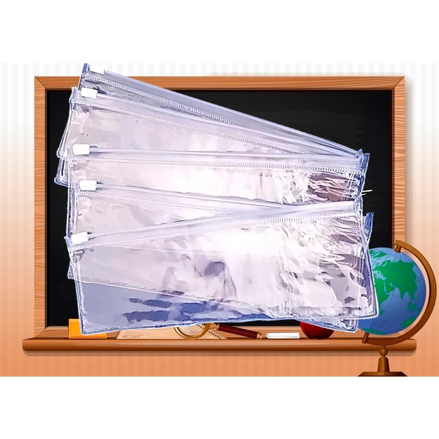 Kit com 50 Estojo zip zap transparente envelope para Kit 22,5 x 7 ...