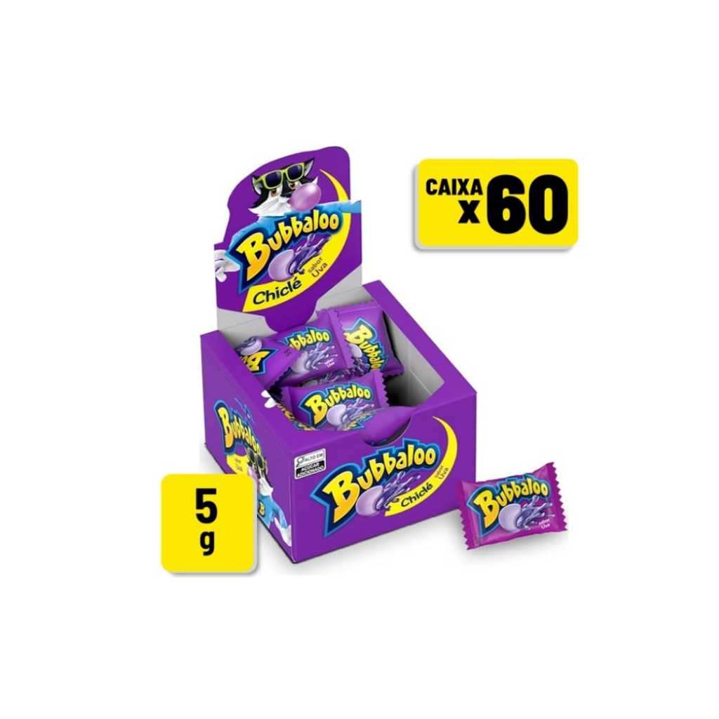 Chiclete Bubbaloo 5g Caixa c/ 60 unidades. | Shopee Brasil