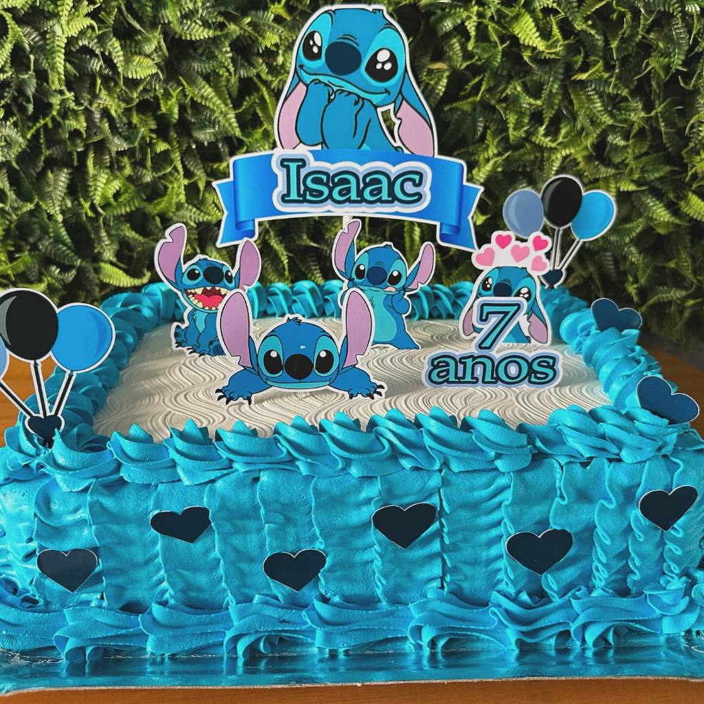 Topo de Bolo Stitch Azul para menino. Toppers para seu bolo. Papelaria ...