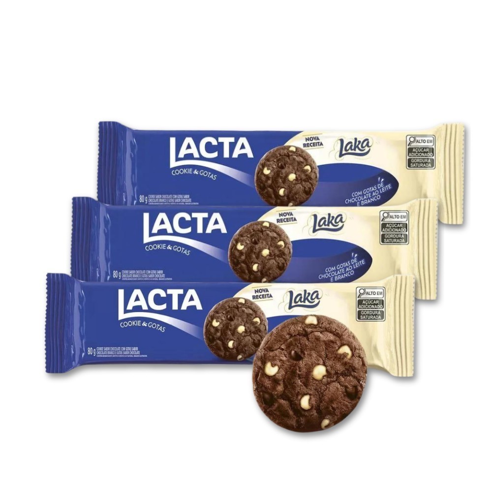 Biscoito Cookies lacta Laka 03 Pacote com 80g | Shopee Brasil