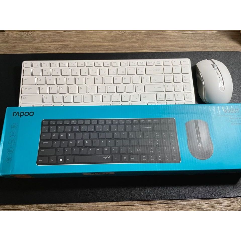 Teclado e Mouse Sem Fio Original Rapoo 9300t ultra fino 2.4g Combo ...
