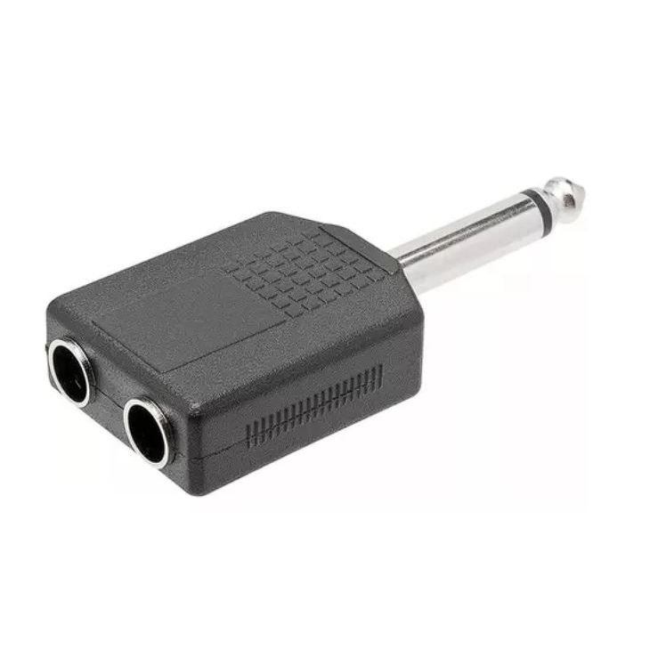 Adaptador Duplicador de Microfone P10 (2 Entradas Femea 1 Saída Macho ...