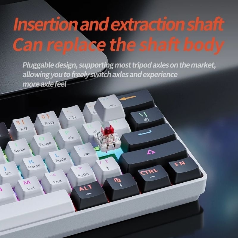 Teclado Mecânico 60% Mucai MK61, Com Fio, Switch Red Rgb | Shopee Brasil