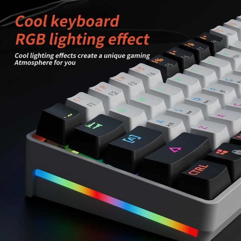 Teclado Mecânico 60% Mucai MK61, Com Fio, Switch Red Rgb | Shopee Brasil