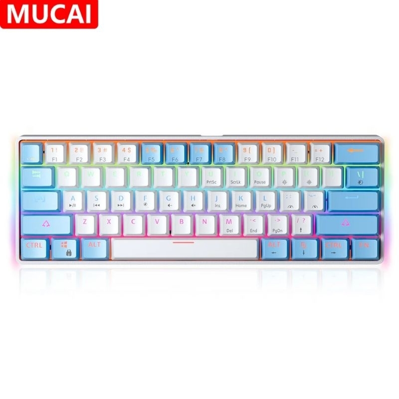 Teclado Mecânico 60% Mucai MK61, Com Fio, Switch Red Rgb | Shopee Brasil