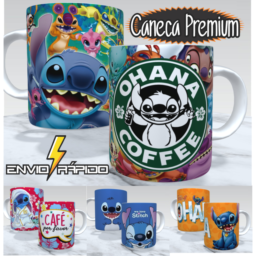 Caneca do Stitch - Caneca de Porcelana Lilo e Stitch personalizada ...