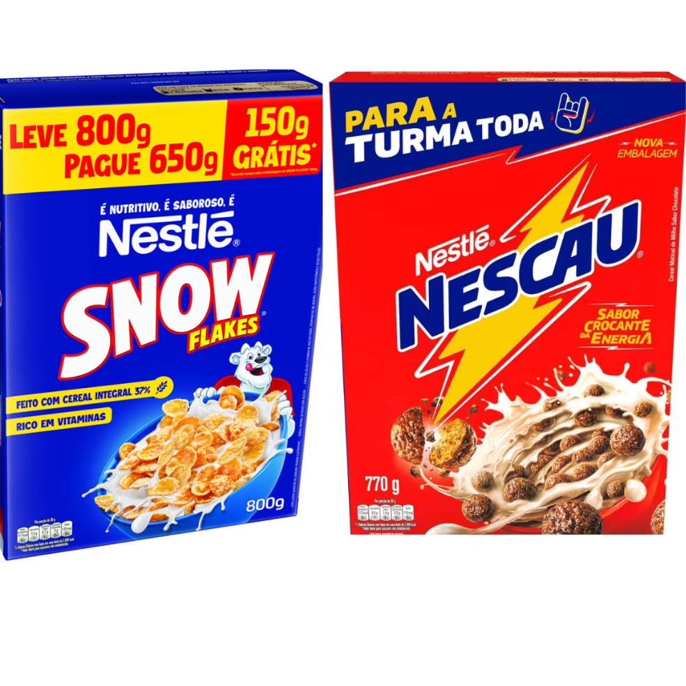 Kit com 1 Nestle Snow Flakes e 1 Nestle Nescau Cereal | Shopee Brasil