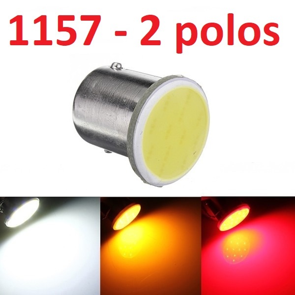 10 Lâmpadas Led de Carro 2 polo Cob Led Ba15s 2 Polo P21w 1156 12v ...
