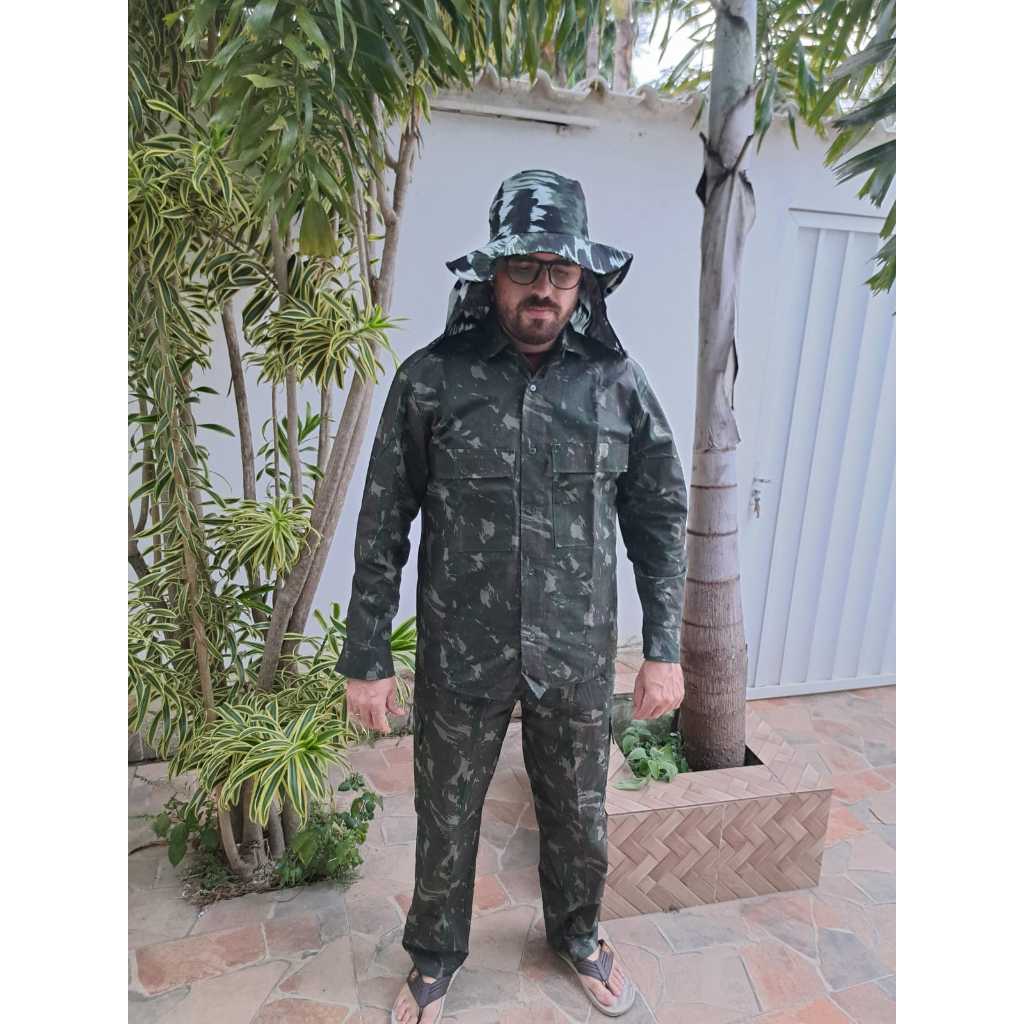 Farda EB Conjunto Camuflado Gandola e Calça Militar P/ Caça Pesça ...