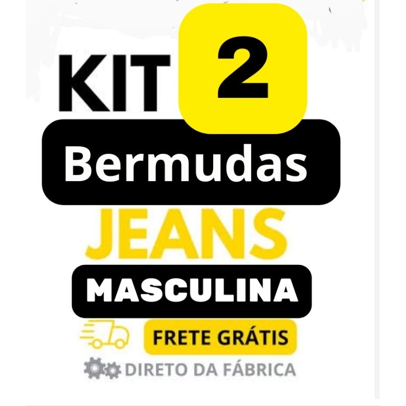 Kit Bermuda Jeans Elastano Qualidade Premium | Shopee Brasil