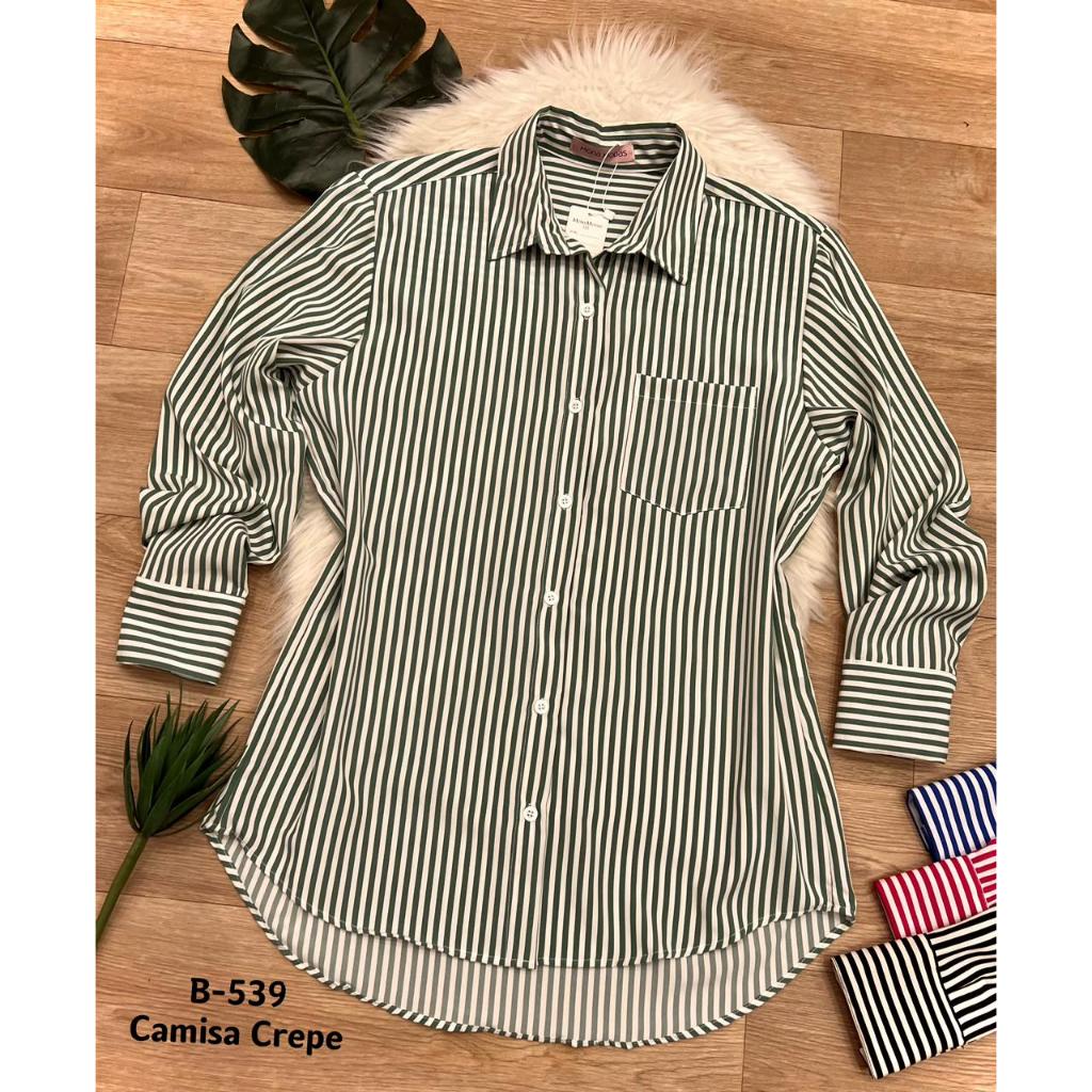 Camisa Social Listrada plus size B539/B523 | Shopee Brasil