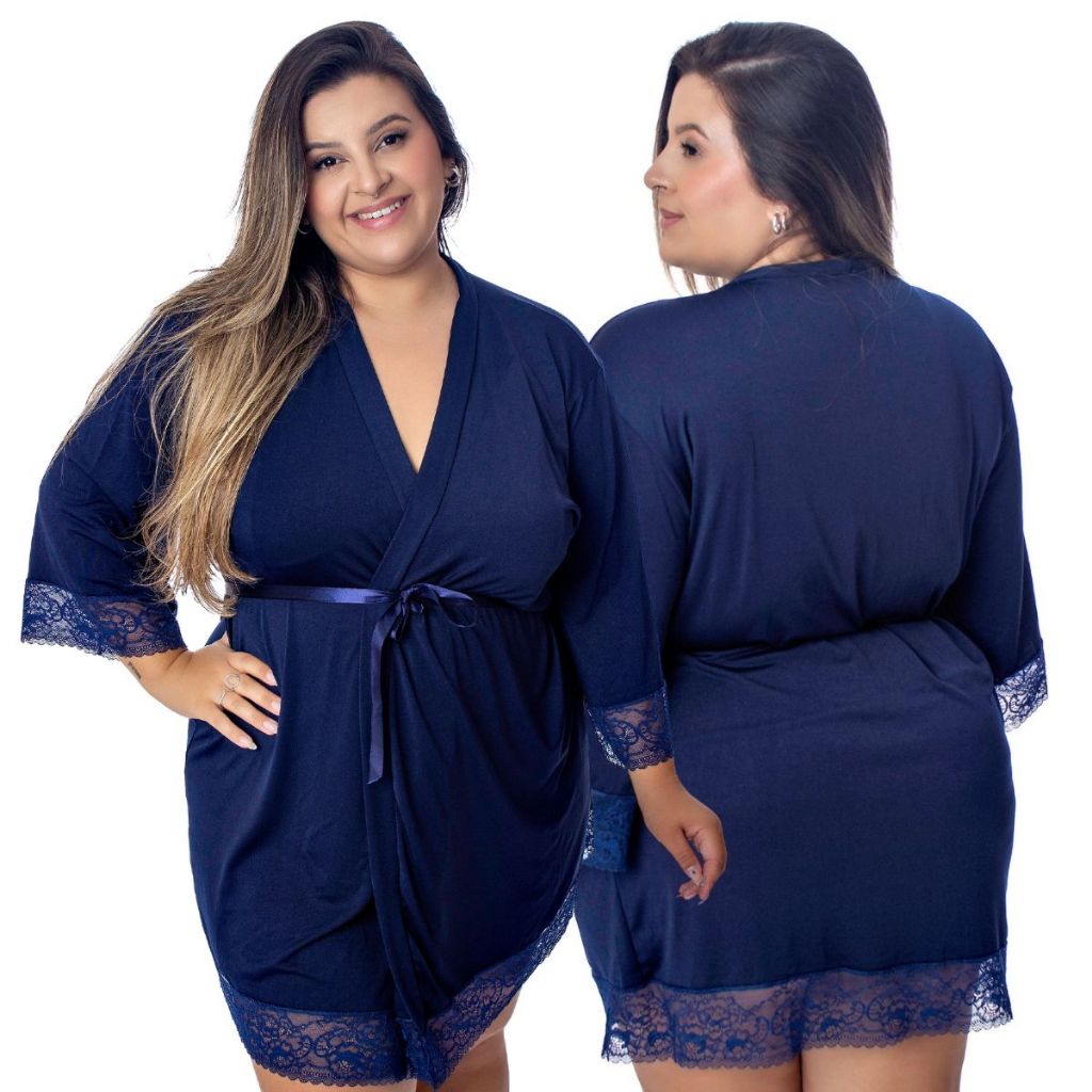 Robe de Luxo Romantic Com Renda Plus-Size | Shopee Brasil
