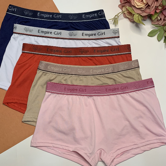 Kit 5 Calcinhas Box Boxer Feminina Cueca Feminina Shortinho Lingerie | Shopee Brasil
