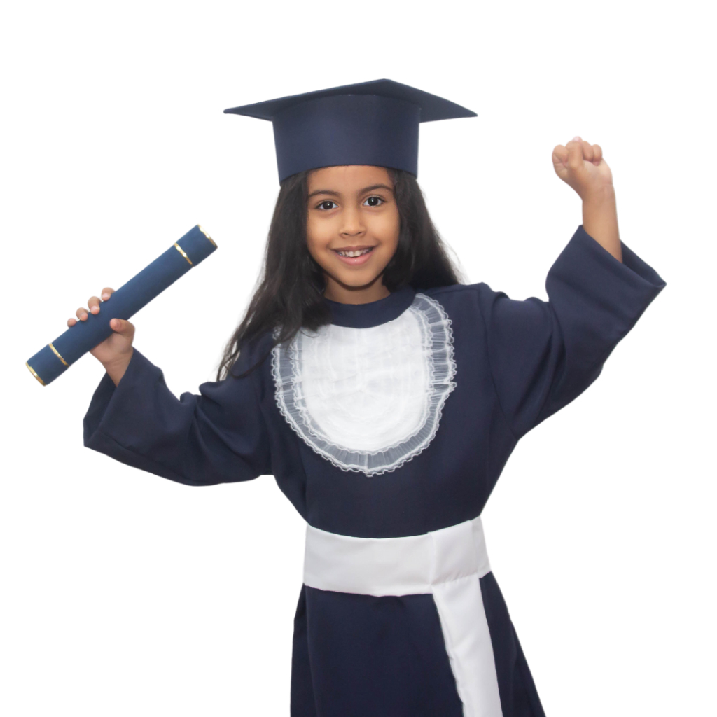 Beca de Formatura Infantil Completa Azul Marinho com Canudo e Capelo ...